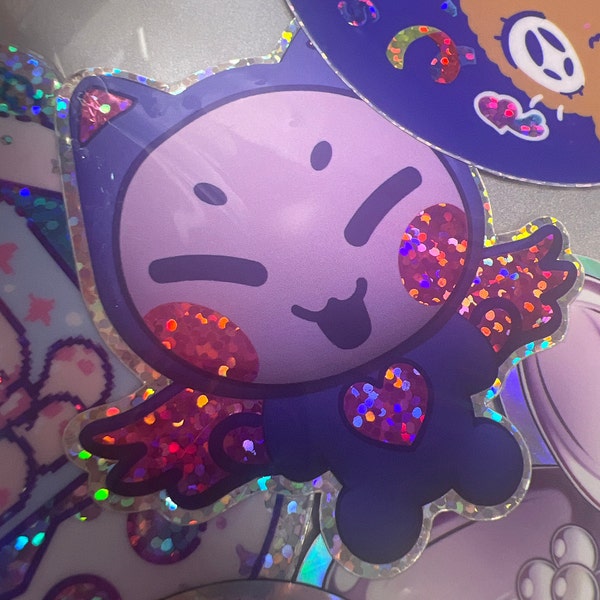 Y2K Cat Flip Phone 3D Vinyl Glitter Sticker - Etsy