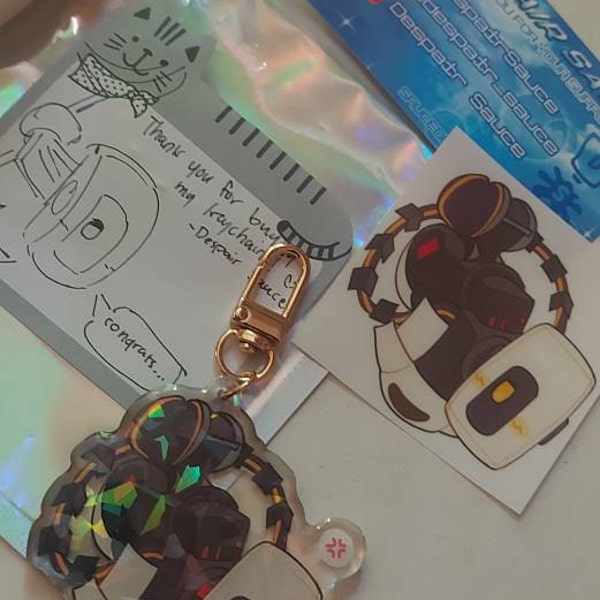 Portal 2 Glados Epoxy Glitter Keychain 2.5" Double Sided - Etsy