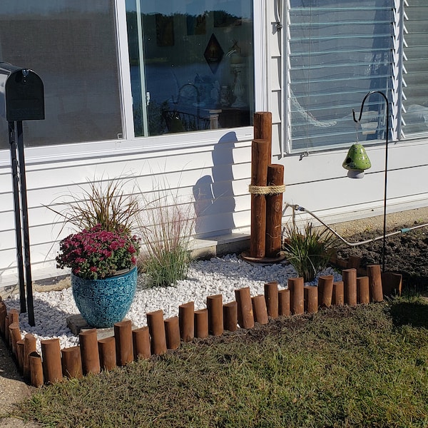 Rustic Nautical Pier Post With Rope - Handmade Garden, Porch, Deck ...