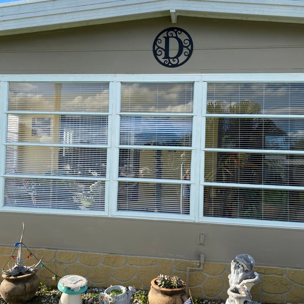 Round Personalized Metal Monogram Sign Wedding Gift. Family Name Sign ...