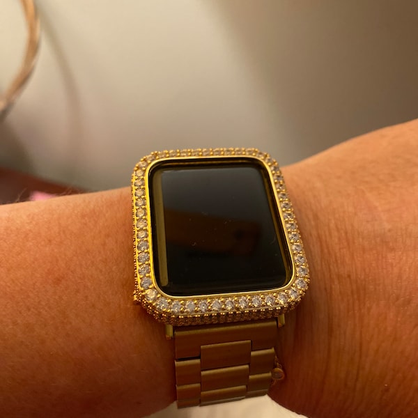 Custom Apple Watch Band Gold Stainless 38mm-49mm Ultra & or Iced Out ...