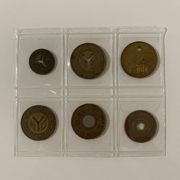 Complete Set of 6 NYC Subway Tokens NYCTA MTA New York City Transit ...