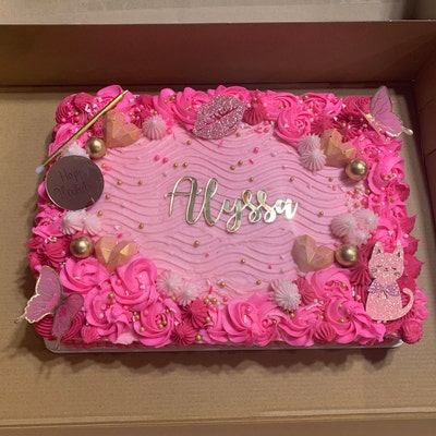 Cursive Acrylic Custom Cake Name Tags Cake Charms Place - Etsy