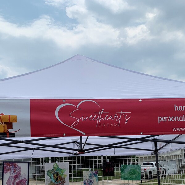 Canopy Vinyl Banner 9ft X 1ft Full Color Custom Printed Banner Full Kit ...