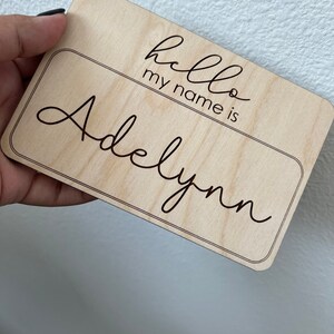 Hello My Name is Baby Name Sign Birth Announcement Sign | Etsy