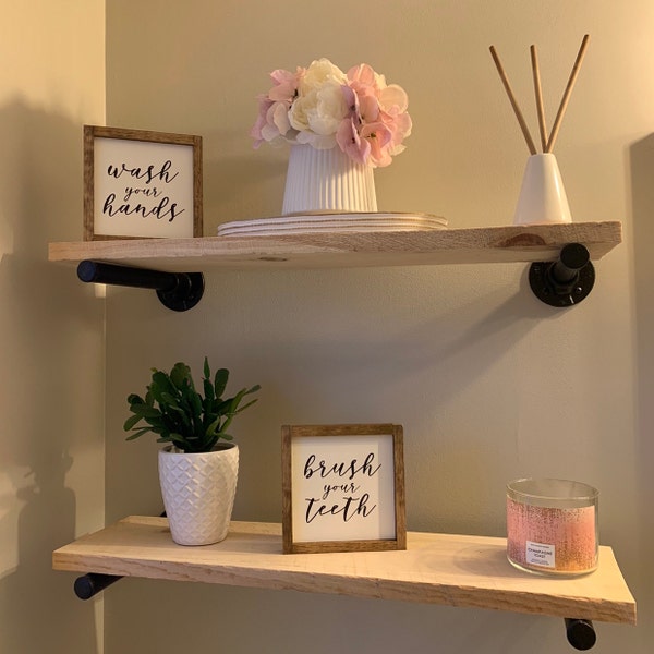 Wash Your Hands Brush Your Teeth Signs / Set of 2 / Signs for Bathroom ...