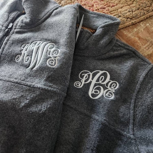Monogrammed Full Zip Jacket, Monogrammed Fleece Jacket, Personalized ...