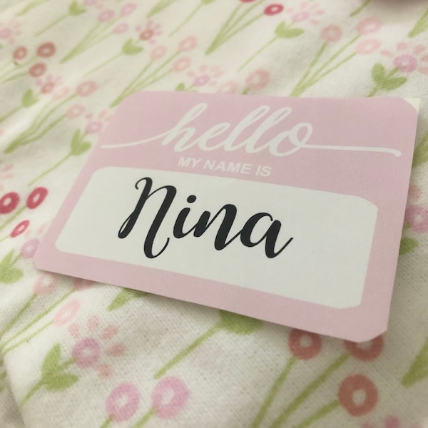 Hello My Name is Sticker - Baby Announcement - Baby Introduction ...