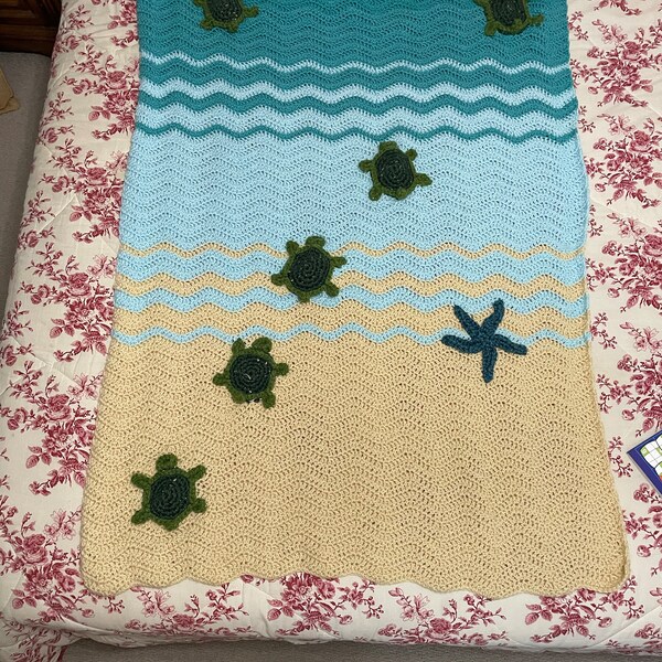 INSTANT DOWNLOAD Crochet Pattern ~ Sea Turtle Blanket Pattern ...