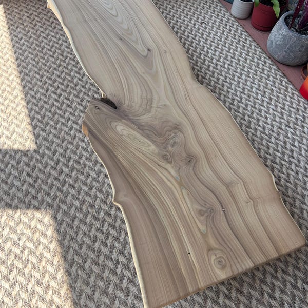 Live Edge Elm Slabs, Light Brown Color, Cool Grain Patterns, Natural ...