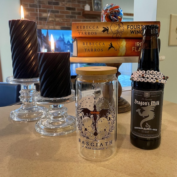 Fantasy Book Lover Glass Cup With Lid and Straw, Fourth Iced Coffee Cup ...