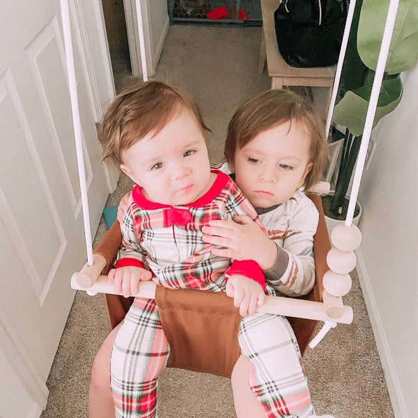 Twin's Nutmeg Baby Swing Indoor, Twin's First Birthday Gift, Twin's ...