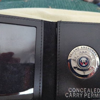 USMC United States Marine Corps Military Mens Black Leather Bi Fold ...