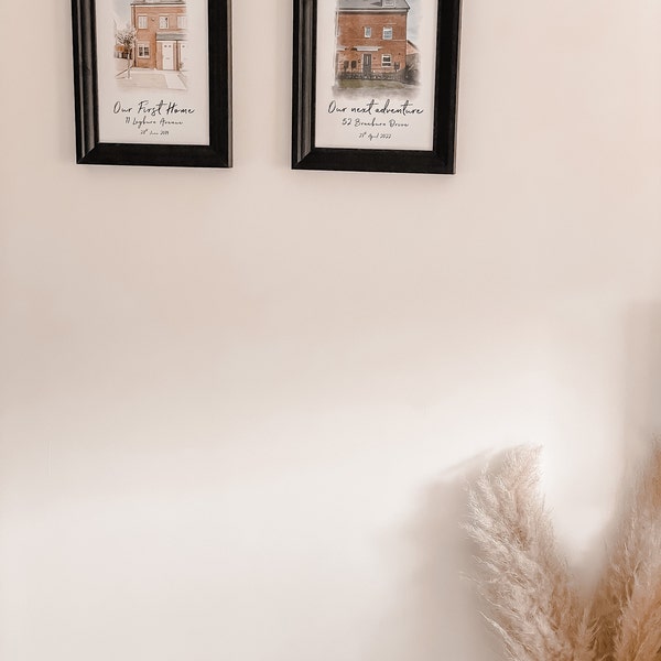 Custom Watercolour Home Print, First Home, Our Home, Custom Home Print ...