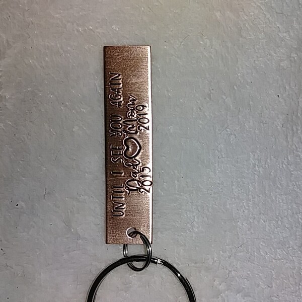 Personalized Hand Stamped Dad Memorial Keychain. in Memory of Father ...