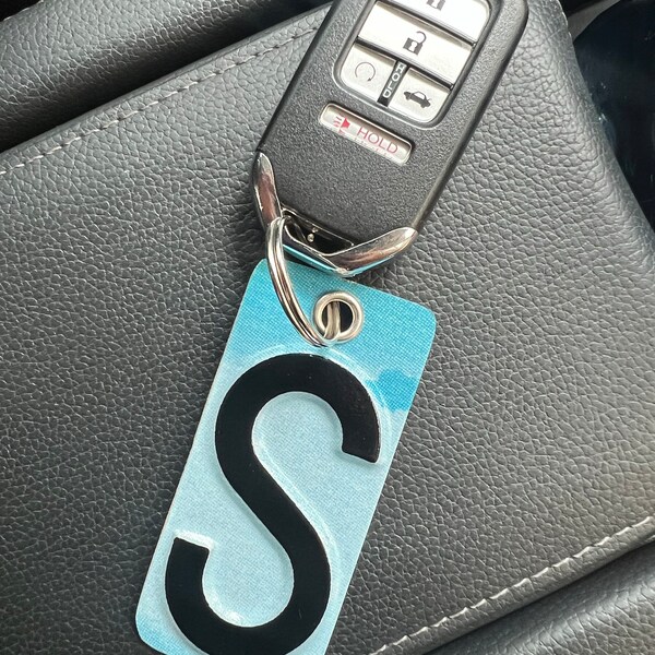 Keychain-keychains-license Plate Key Chain-letters-initials-gift-custom ...