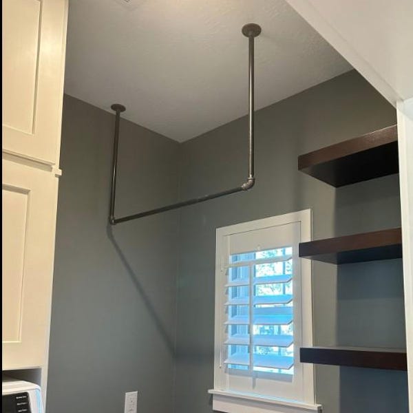 Rustic Laundry Room Drying Rack, Clothes Drying Bar, Towel Bar Storage ...