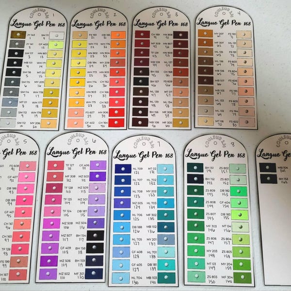 Nuanciers feutres acryliques ET stylos gel Languo (tous les packs) pour coloriage mystère ...