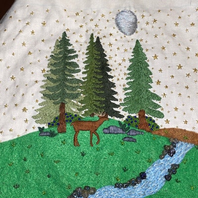 Hand Embroidery PDF Pattern. Pine Tree Forest Digital Download ...