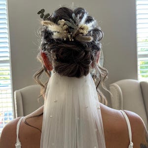 Wedding Pearl Veil,soft Bridal Tulle Veil With Comb,floor Length Veil ...
