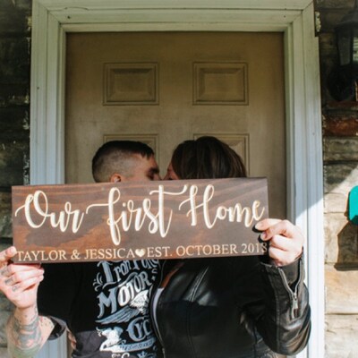 Our First Home Sign, New Home Gift, Custom Signs, First Home Sign ...