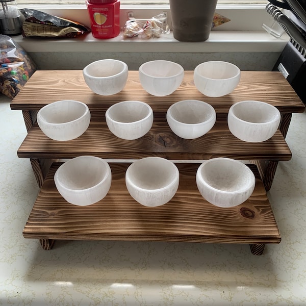 Nesting Risers in Raw or Torched Cedar Wood, Weathered Wood - Jewelry ...