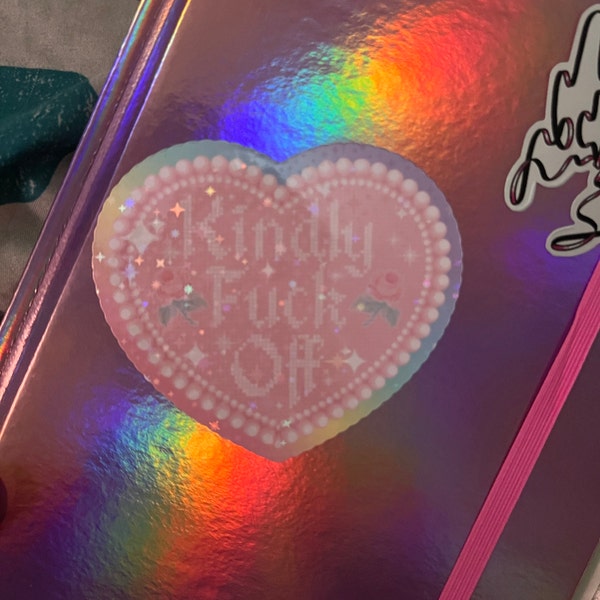 Kindly F*ck off Sticker | Pink F off Stickers, Kindly F Off, Kawaii ...
