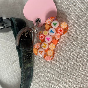 Custom Resin Pet ID Tags With Letter Beads Personalized Key - Etsy
