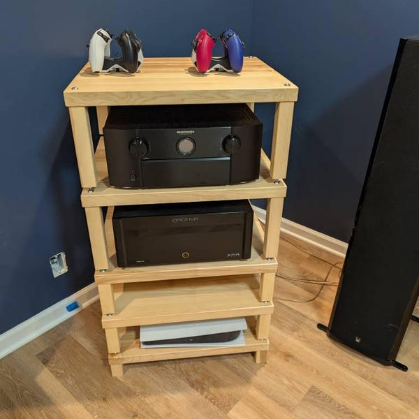 Hi Fi Audio / Video Modular Equipment Rack, Stand, Stereo Glued Solid ...
