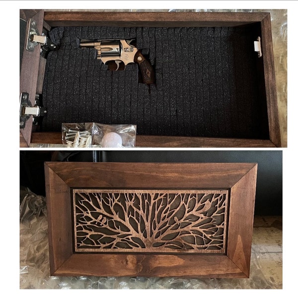Large Wood Hidden Gun Cabinet Birds in A Tree Wall Decoration Hidden ...