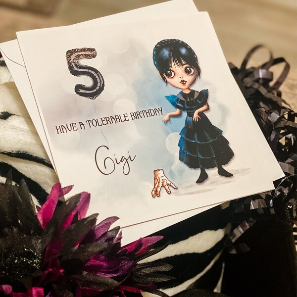 Personalised Wednesday Addams Dance Birthday Card L Addams Family L ...