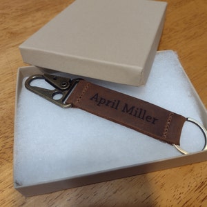 Personalized Leather Keychain, Key Fob, Key Ring Monogrammed Men Man ...