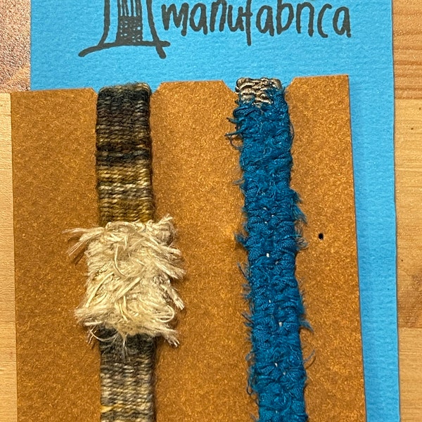 Handwoven Bracelet With Sparkle Fiber Bracelet Silk Cotton Linen Mini ...