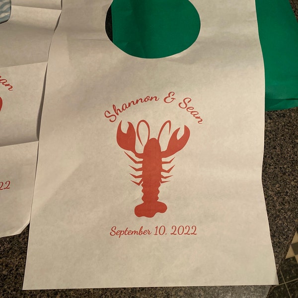 Lobster Bibs Custom Printed Adult Disposable Party Bibs Lobster Dinners ...