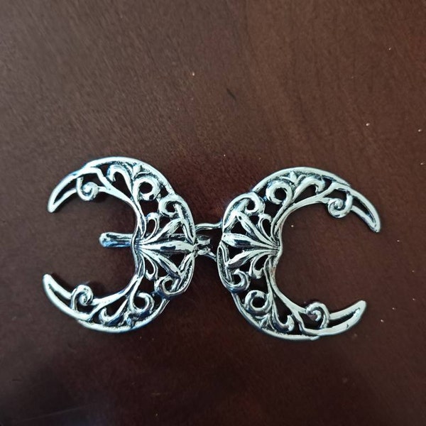 Moon Cloak Cloakclasp Double Moon Cape Closure, Fibula, Penannular - Etsy