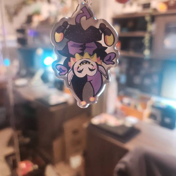 Jevil Deltarune Glitter Keychain - Acrylic Epoxy Charm 2.5in. - Etsy