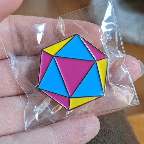 Pansexual Pride D20 Gaming Dice Enamel Pin in LGBTQ Pan Pride Flag ...