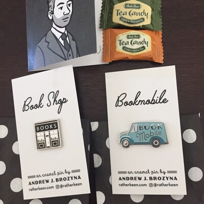 Book Shop Enamel Pin Books Pin Gift for Book Lovers Literary Jewelry ...