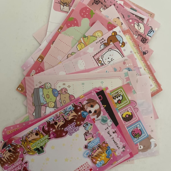 30 Piece Kawaii Origami Memo Sheet Grab Bag Vintage/rare/difficult to Find Japanese Brands Crux ...