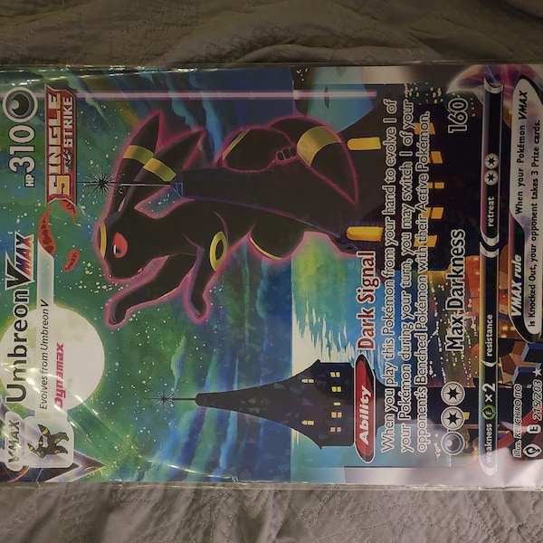 15.2" X 11" Custom Jumbo Pokemon Card Rainbow Charizard V Star 174/172 ...