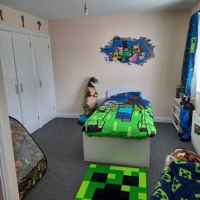 Minecraft Characters 3D Hole in the Wall Effect Self Adhesive Wall ...