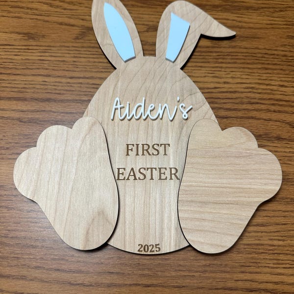 Easter Keepsake, Easter Footprint Keepsake, Baby's First Easter, Happy ...