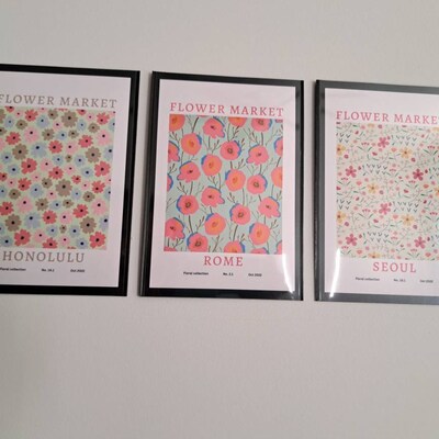 Flower Market Print Set of 6, Floral Wall Arts, Botanical Poster ...