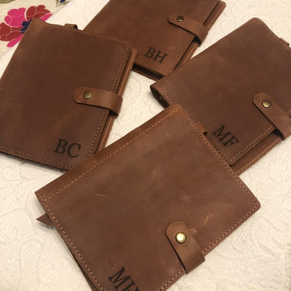 Refillable A6 A5 Leather Notebook With Personalization, Reusable ...