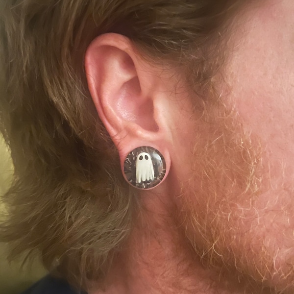 Glow in the Dark Ghost Plugs – Spooky Halloween Jewelry - Etsy
