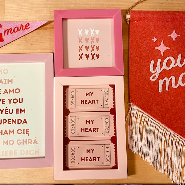 Valentines Day Decor Set of 20 Printables, Valentine Party Decor, Retro ...