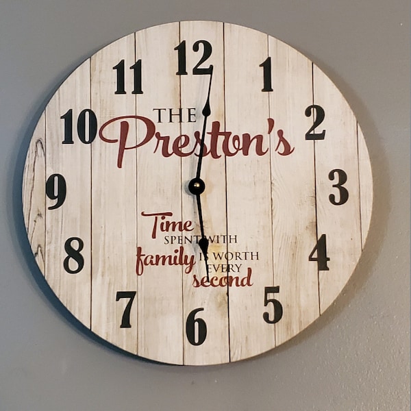 Personalized Rustic Clock 13" or 18" - Etsy