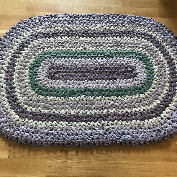 Oval Rag Rug Crocheted in Beiges Browns Multi 22" X 31" - Etsy
