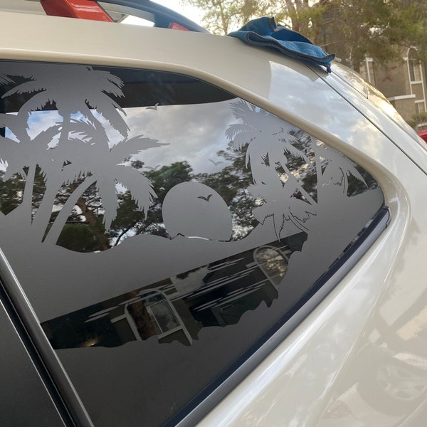 Palm Trees Sunset Quarter Window Decal – Compatible With Subaru ...