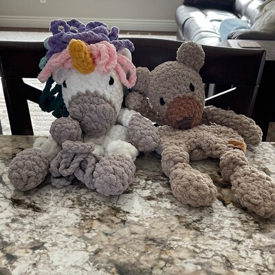 Crochet Monster Snuggler, Monster Plush, Emotional Support Monster ...